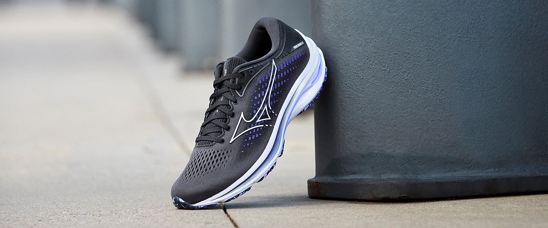 Mizuno Womens Wave Rider 25 - Blackened Pearl / 10077C / Violet Glow ...