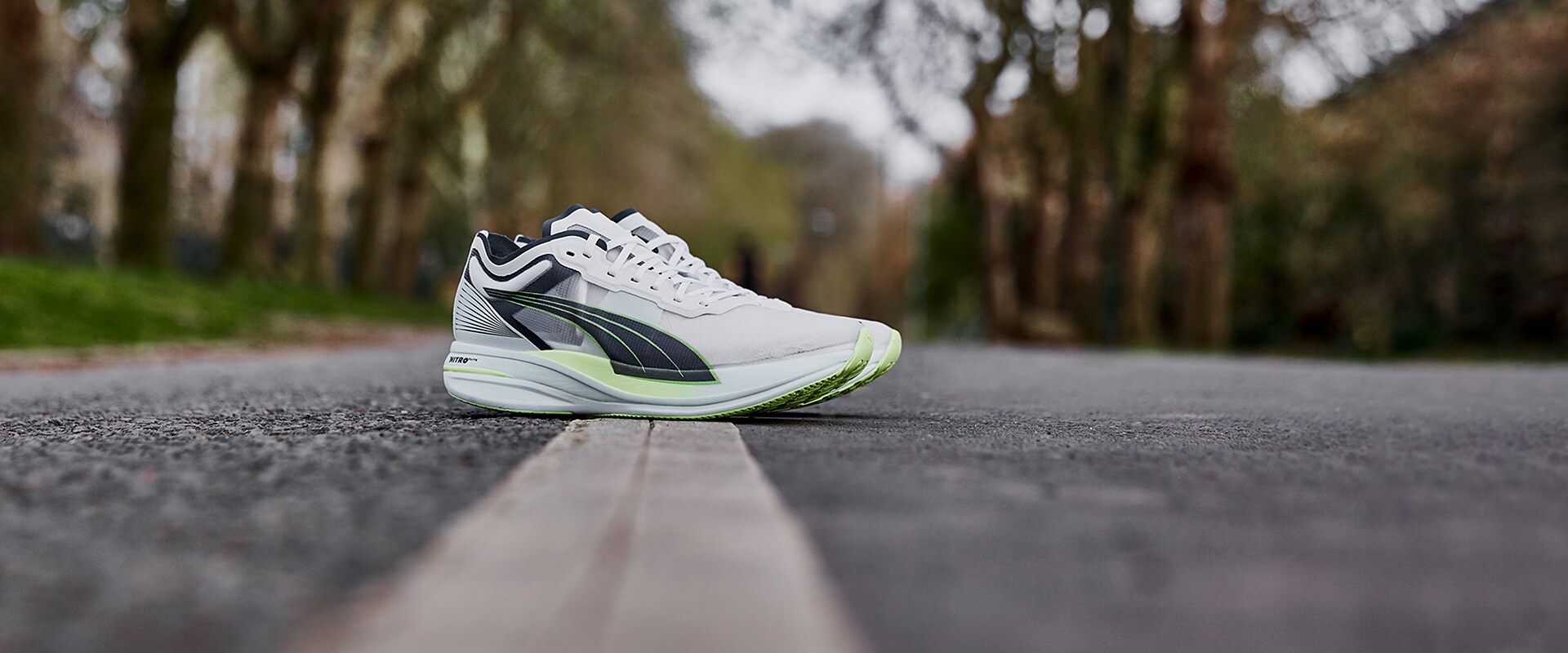 Puma Deviate Nitro Elite Racer - Puma White-Dark Slate-Fizzy Light ...