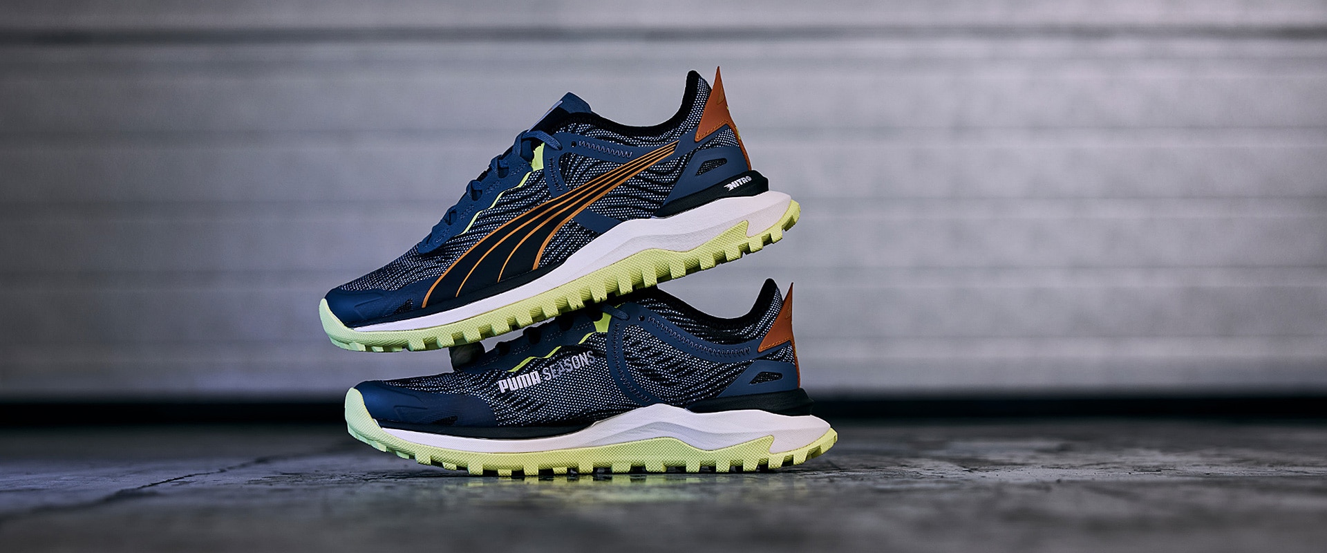 Puma Voyage Nitro 2 - Blue Wash-Orange Brick-Puma Black - Mens Shoes