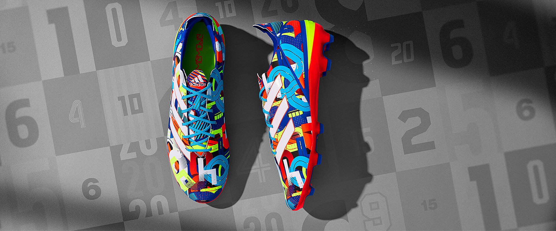 adidas Gamemode FG - Cyan Vif/Blanc/Rouge Solaire - Terrain Naturel ...