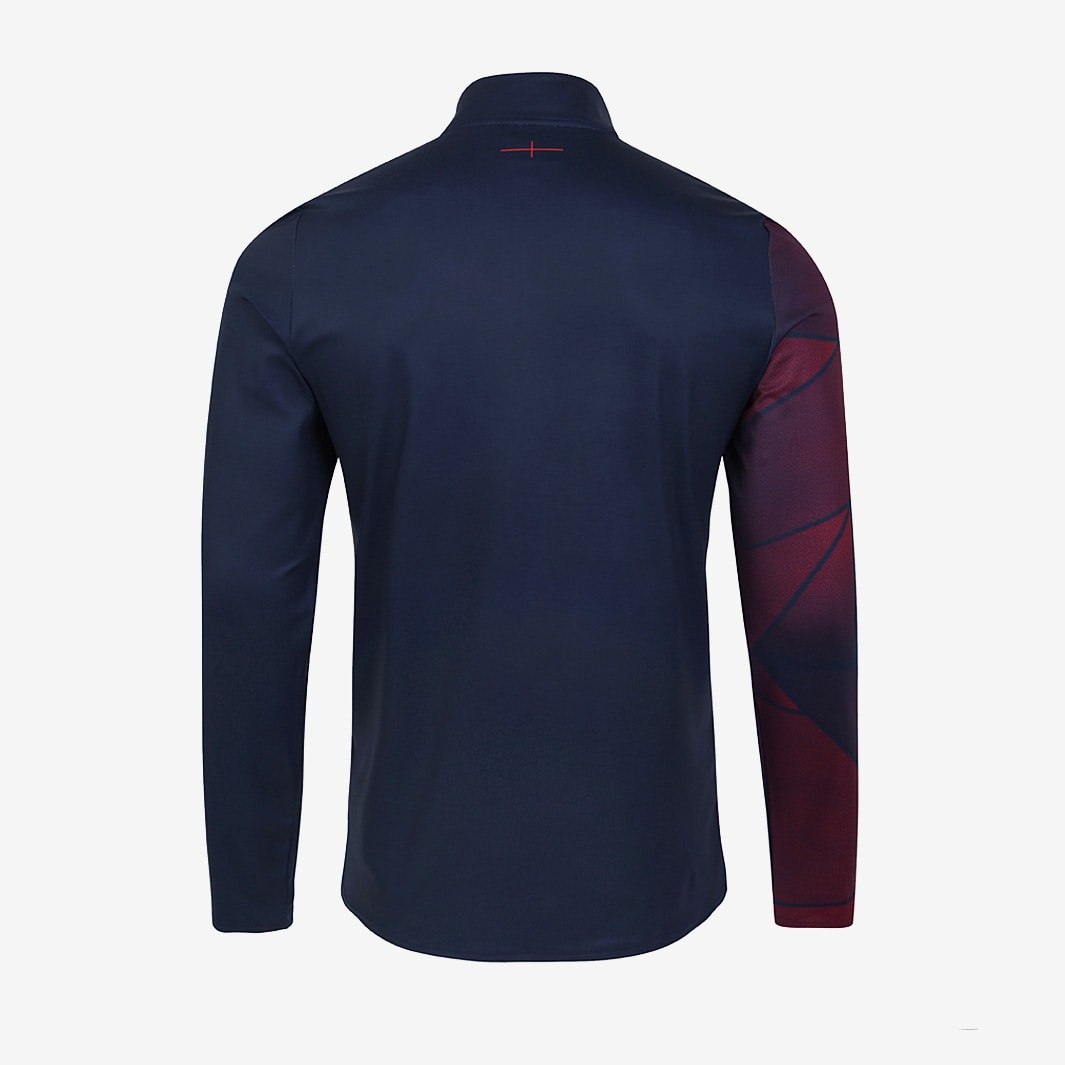 Umbro England 23/24 Warm Up Mid Layer Top - Navy Blazer/Tibetan Red ...
