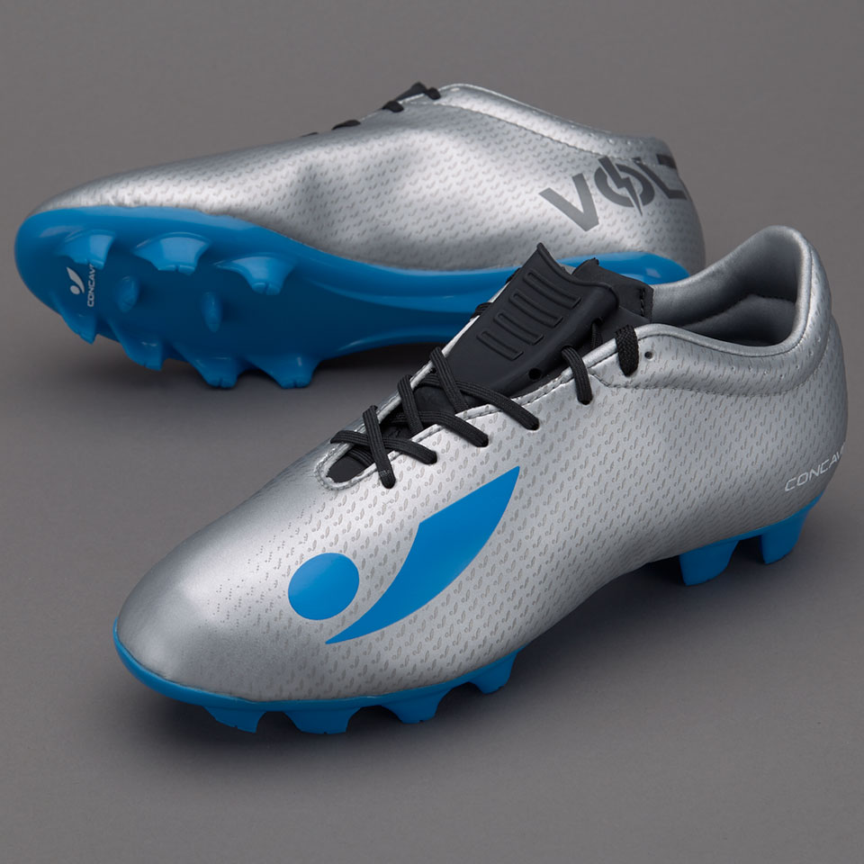 Concave Volt Kids FG - Youths Soccer Cleats - Firm Ground - Silver/Blue