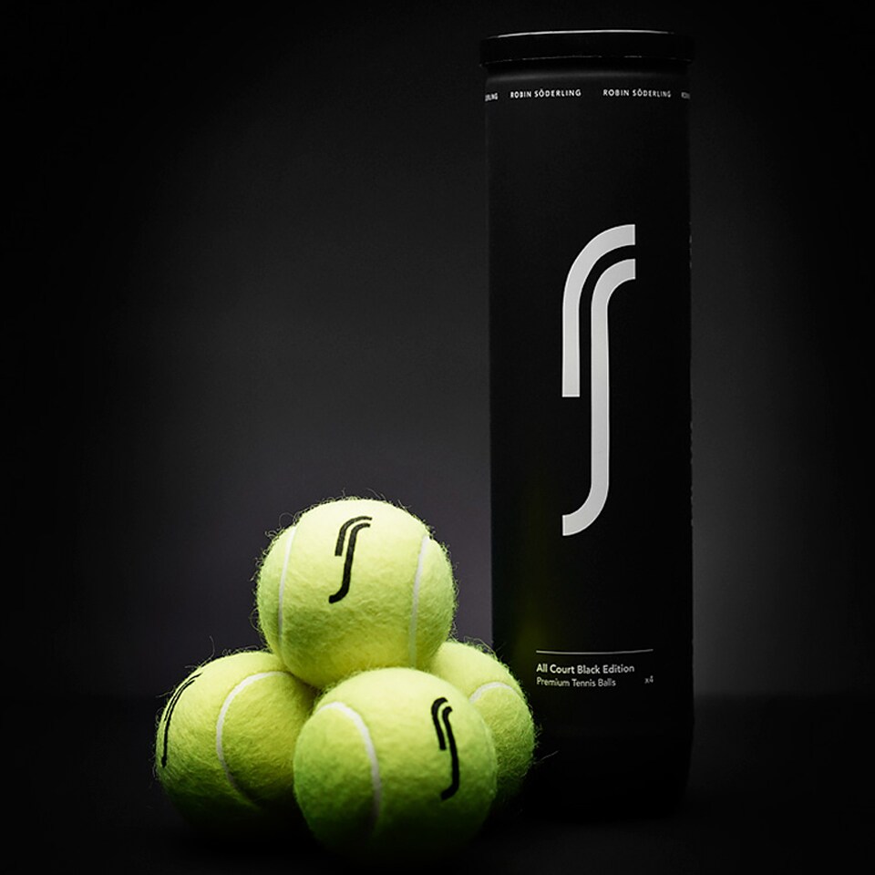 Robin Soderling All Court Tennis Ball (Black Edition) x 4 - Yellow