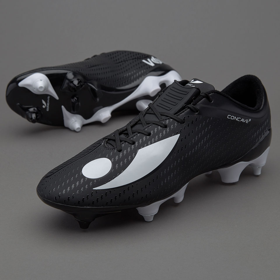 Concave Volt+ SG - Mens Soccer Cleats - Soft Ground - Black/White