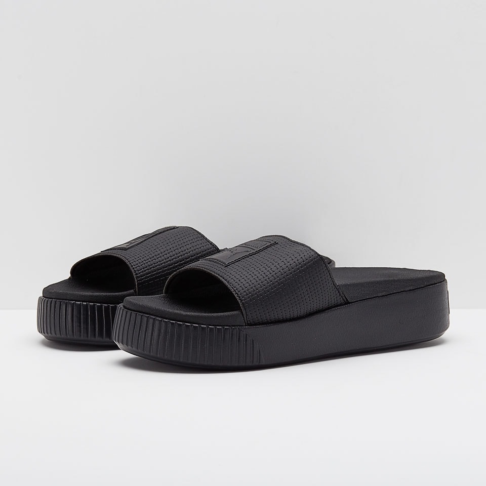 Puma Womens Slides - Platform Slides EP Slides - Puma Black - Womens ...