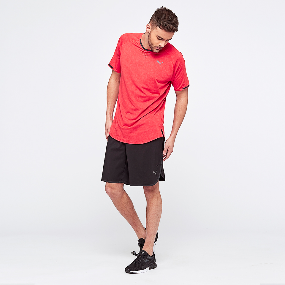 Puma Energy Laser Short - Puma Black/Dark Gray Heather - Mens Clothing ...