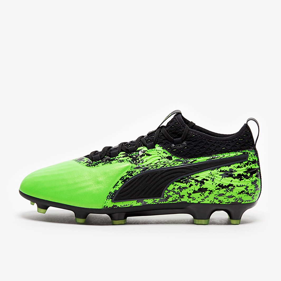 Puma One 19.2 FG/AG - Mens Boots - Firm Ground - Green Gecko/Puma Black ...
