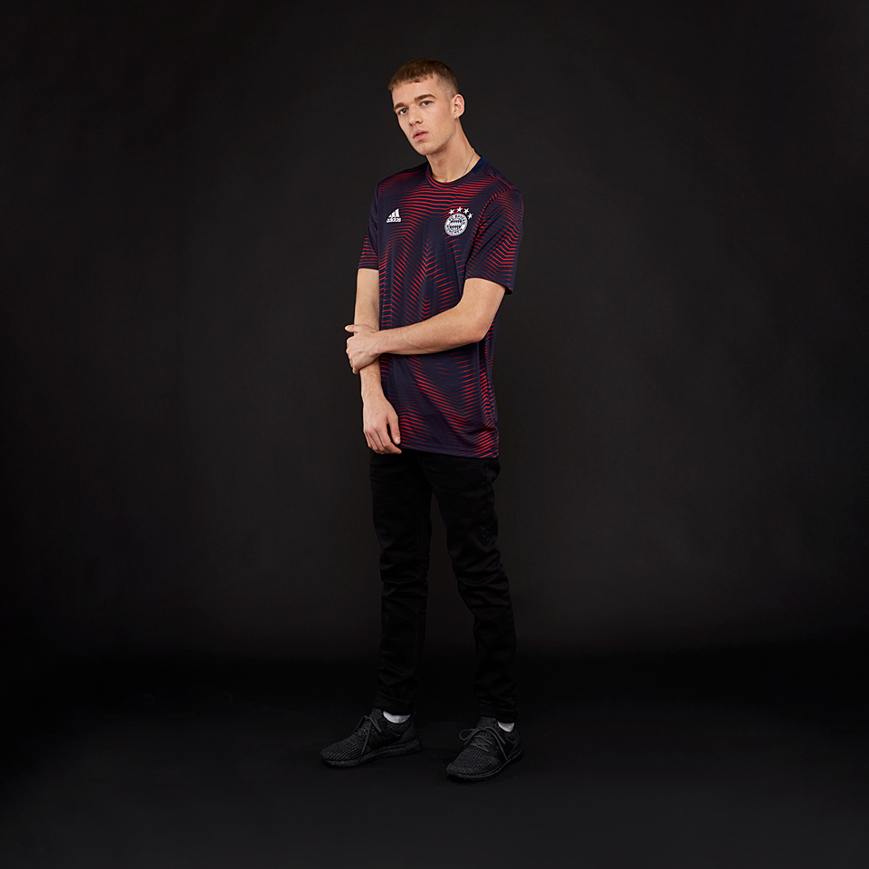 adidas FC Bayern Munich 2018/19 Home Pre-Shirt - Collegiate Navy/FCB ...