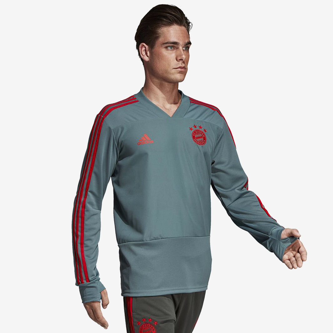 adidas FC Bayern Munich Training Top - Raw Green/Red - Mens Replica ...