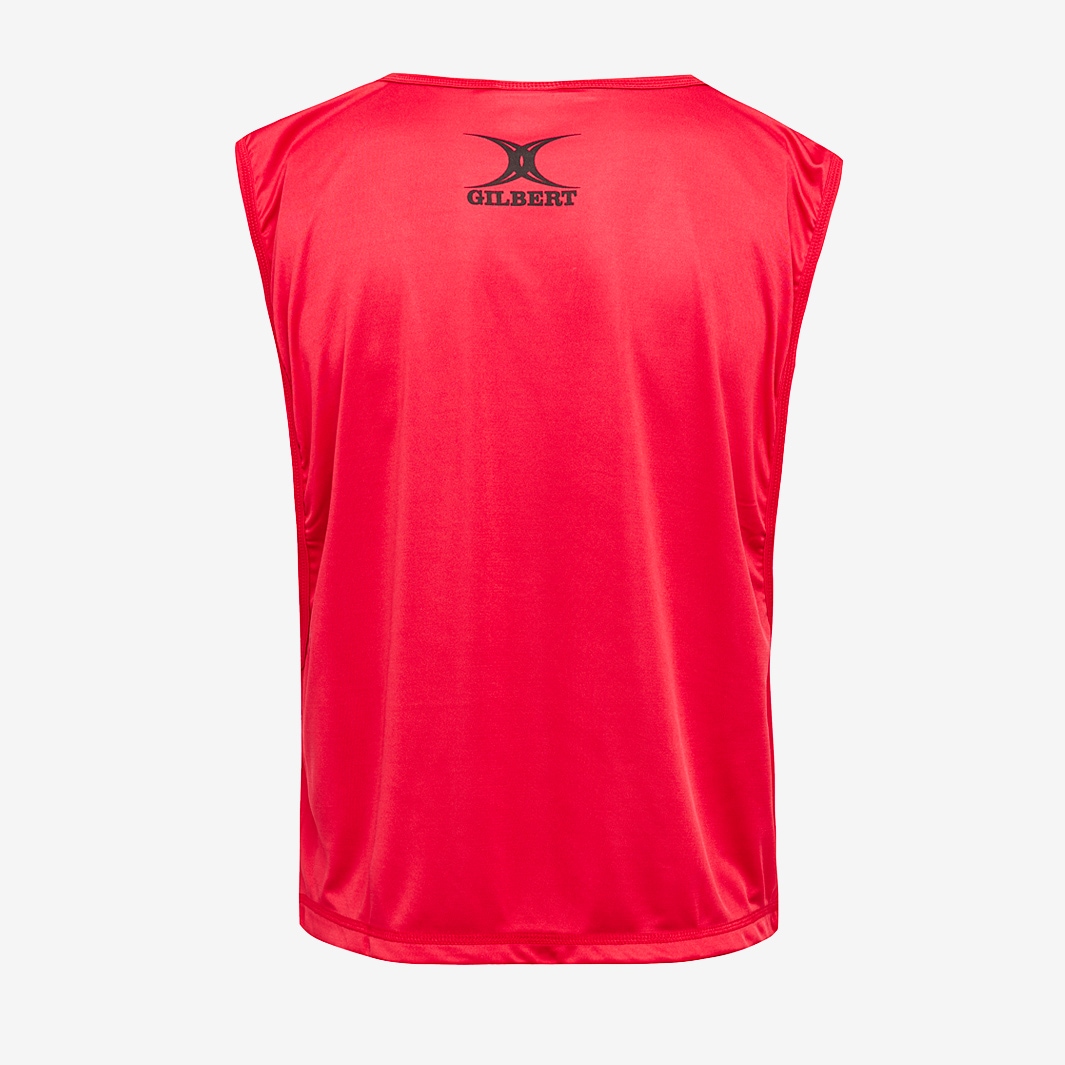 Gilbert Adult Polyester Bib - Red - Coaching Aids - Training Bibs
