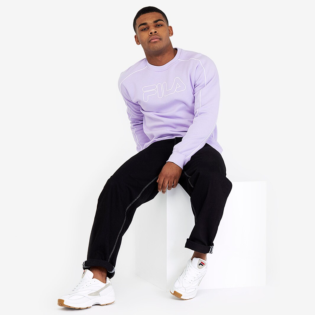 FILA Outline Crew Sweatshirt - Pastel Lilac - Mens Clothing | Pro ...