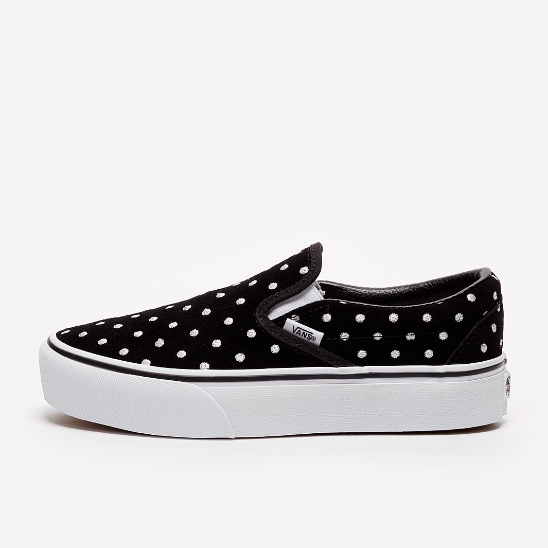 Vans Womens UA Classic Slip-On Platform - Black/True White - Womens Shoes