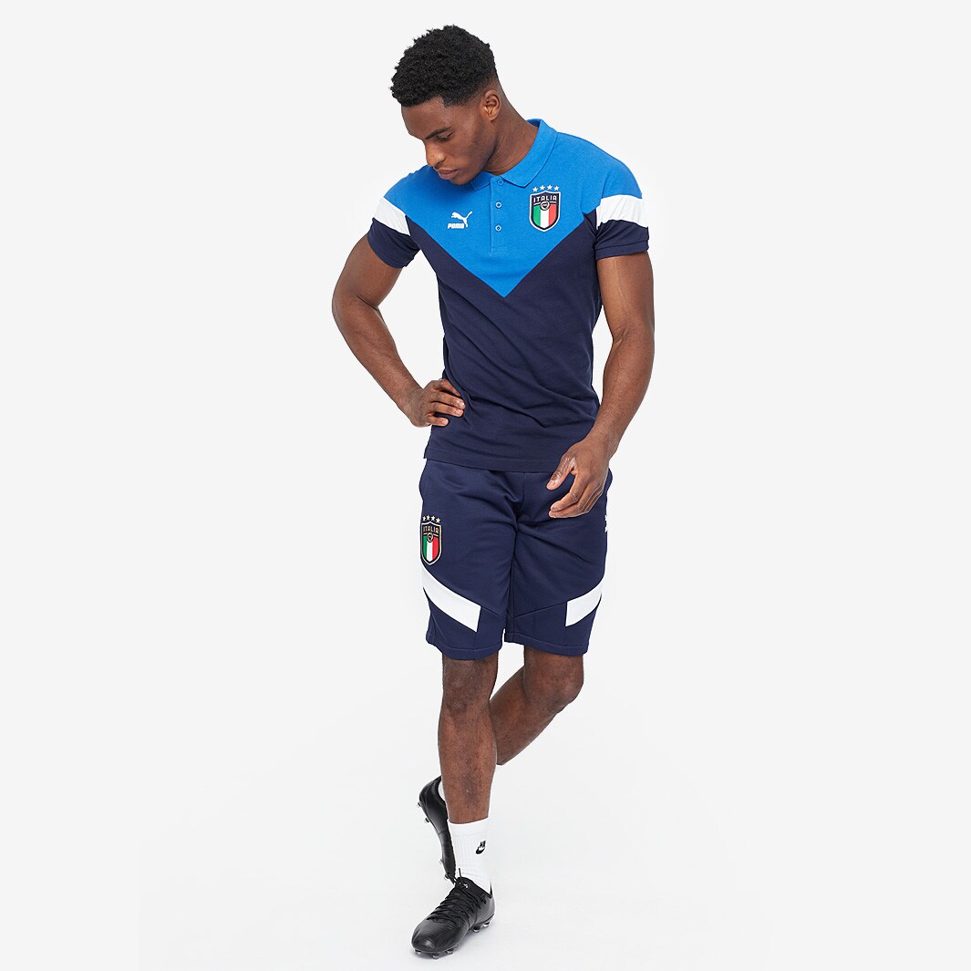 Puma Italy 19/20 Iconic MCS Polo - Peacoat/Team Power Blue - Mens ...