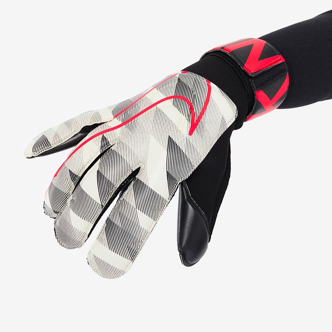 Nike Grip 3 - Mens GK Gloves - Flat Palm - White/Black/Laser Crimson