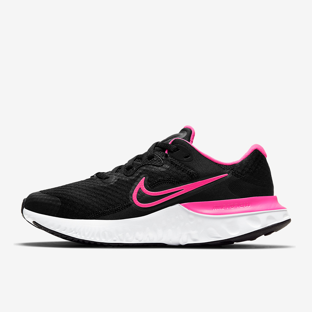 Nike Girls Renew Run 2 - Black/Hyper Pink-Dk Smoke Grey - Girls Shoes
