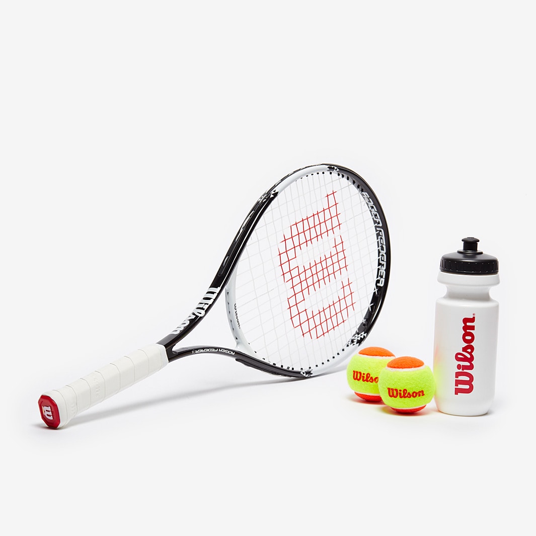 Wilson Rodger Federer Starter Kit 25 - Black/White - Boys Rackets