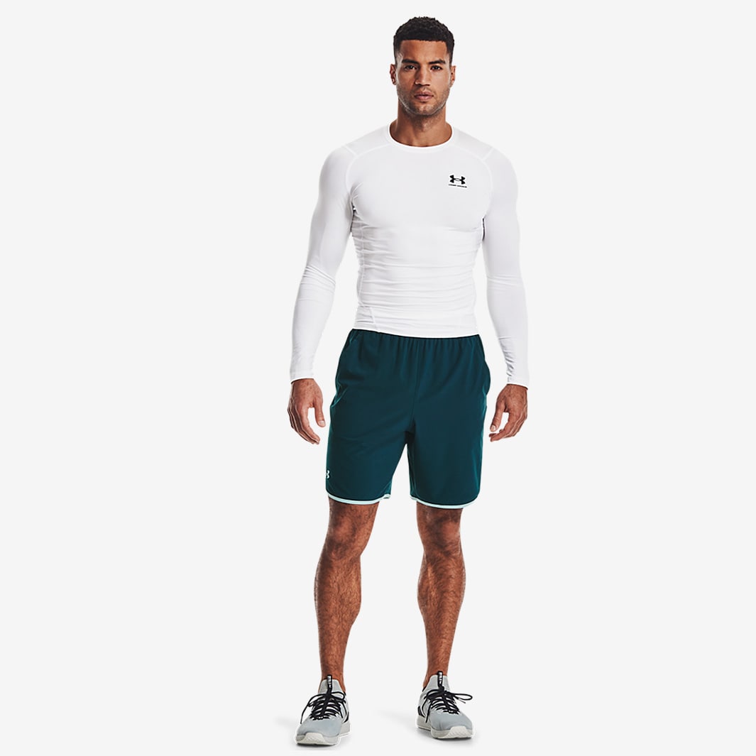 Under Armour Heat Gear Compression LS - White/Black - Mens Base Layer