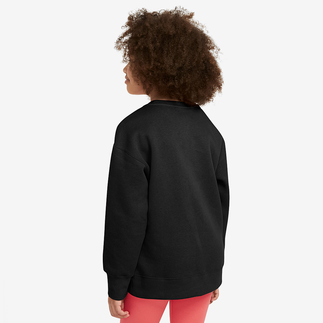 Nike Sportswear Girls Club Fleece BF Crew LBR - Black/White - Tops ...