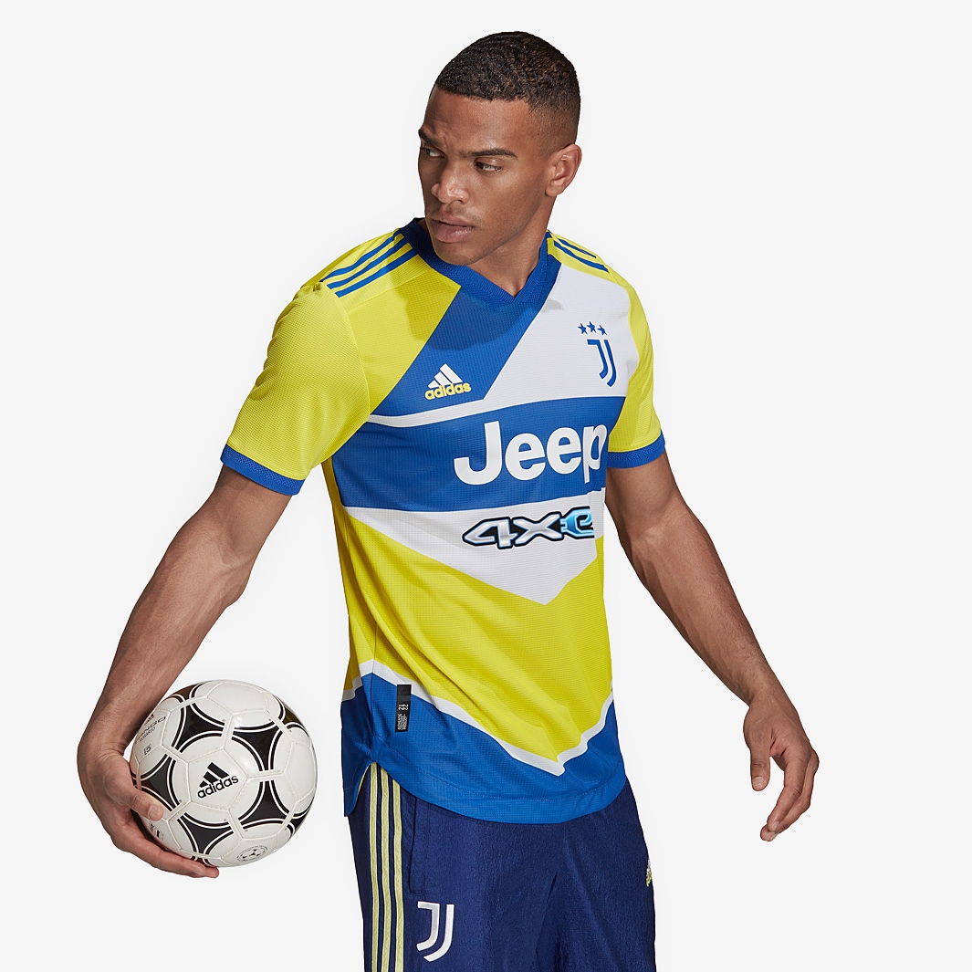 adidas Juventus 21/22 Authentic Third Shirt - Shock Yellow/Hi-Res Blue ...