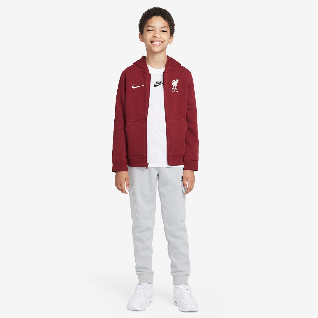 Nike Liverpool 21/22 Kids NSW Hoodie - Team Red/Fossil - Boys Replica