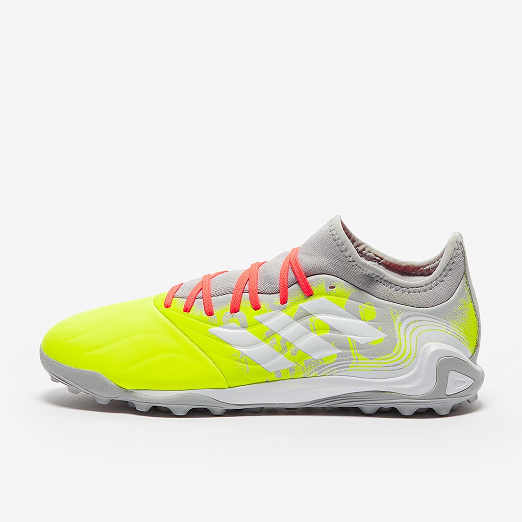 adidas Copa Sense .3 TF - Clear Onix/White/Solar Yellow - Mens Boots