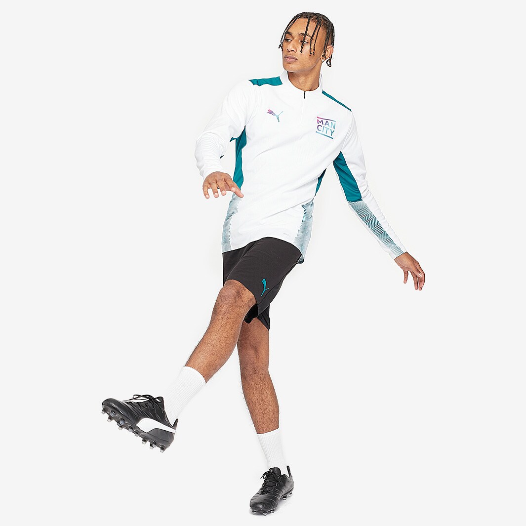 Puma Manchester City 21/22 Pro Training 1/4 Zip Top - Puma White/Ocean ...