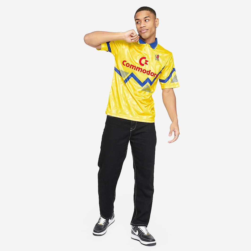 Score Draw Chelsea 1990 Third Shirt - Yellow/Blue - Mens Replica