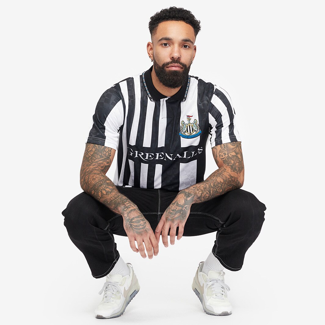 Score Draw Newcastle United 1990 Shirt - Black/White - Mens Replica