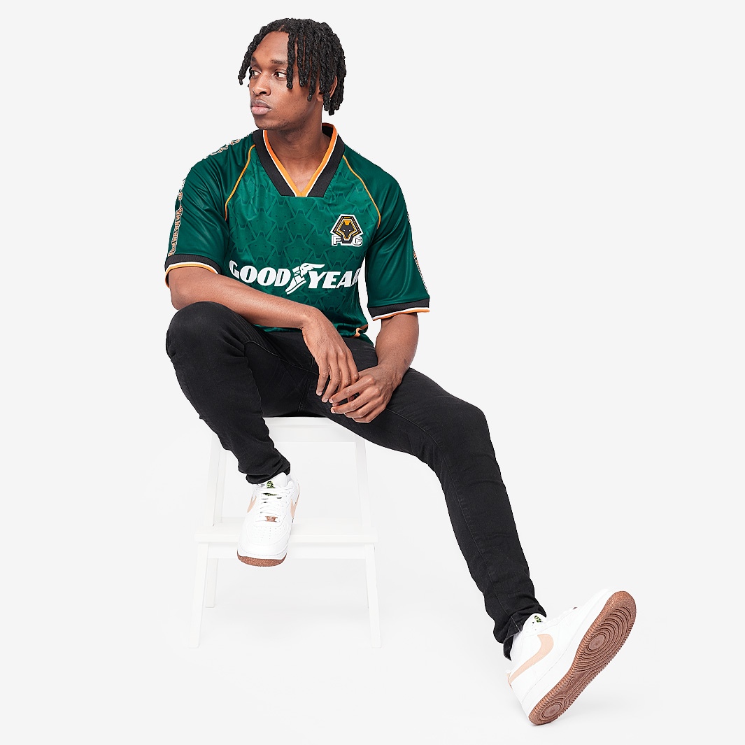 Score Draw Wolverhampton Wanderers 1996 Away Shirt - Green - Mens Replica
