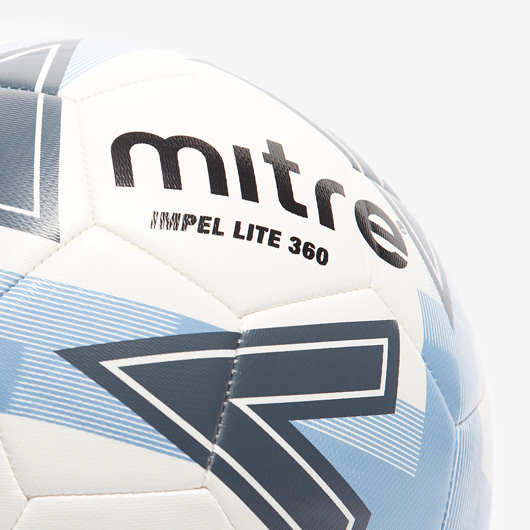 Mitre 21 Impel Lite 360 Football - White/Sky Blue/Black - Footballs ...