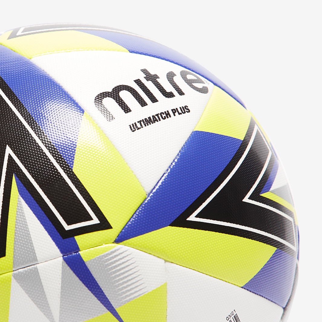 Pallone Mitre 21 Ultimatch Plus - Bianco/Blu Abbagliante/Primula/Nero ...