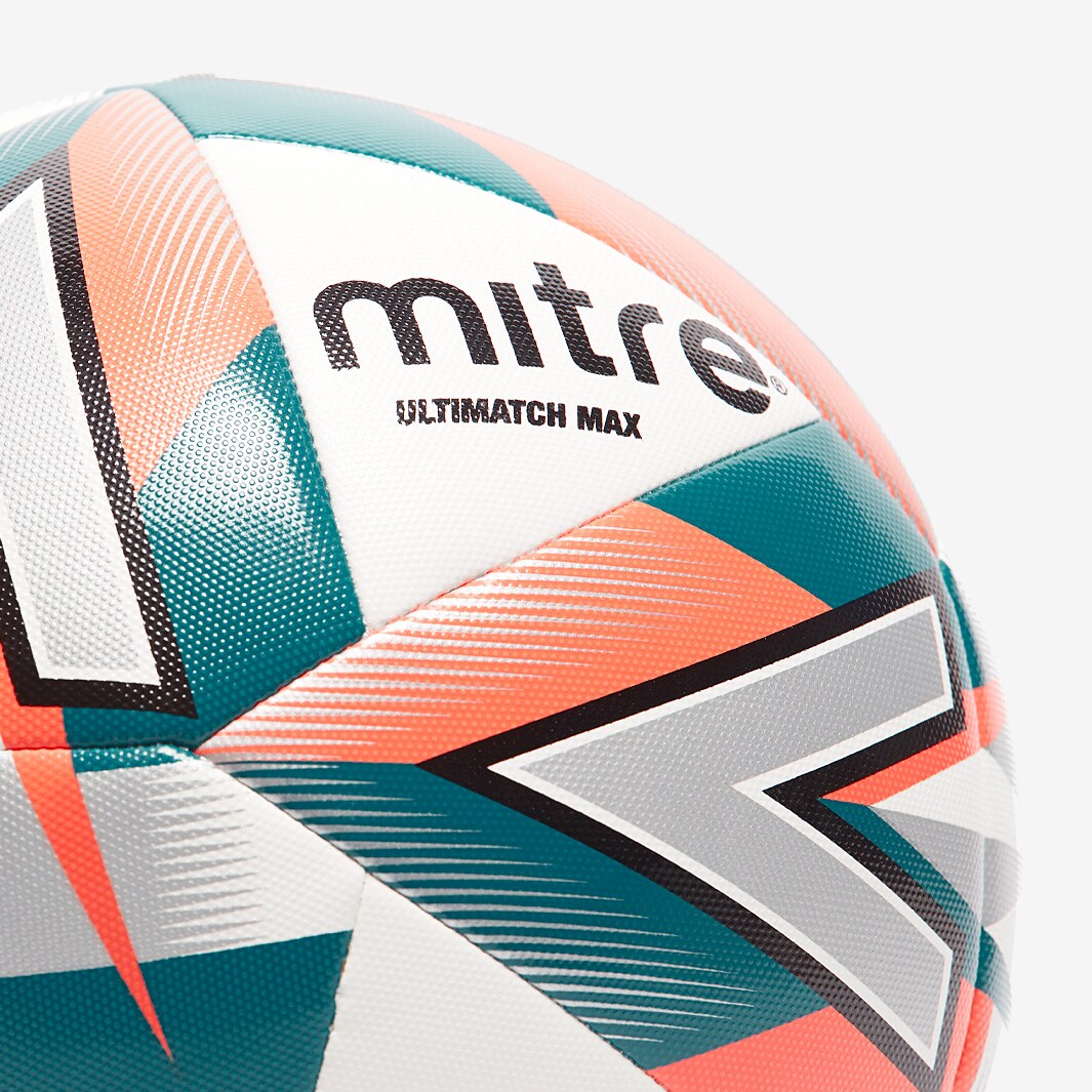 Pallone Mitre 21 Ultimatch Max - Bianco/Arancione Sangue/Verde Pitch ...