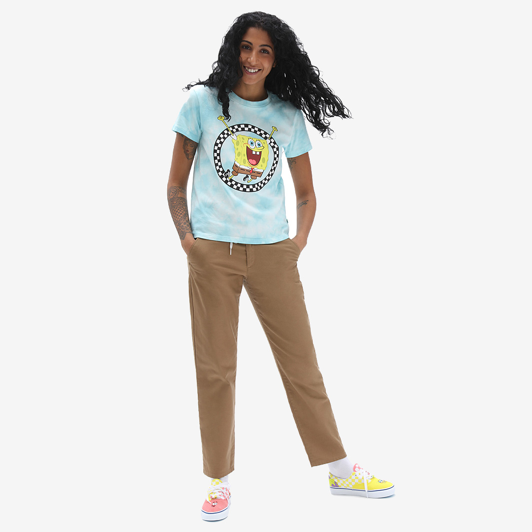Vans x Spongebob Jump Out Crew Tee - Blue - Tops - Womens Clothing ...