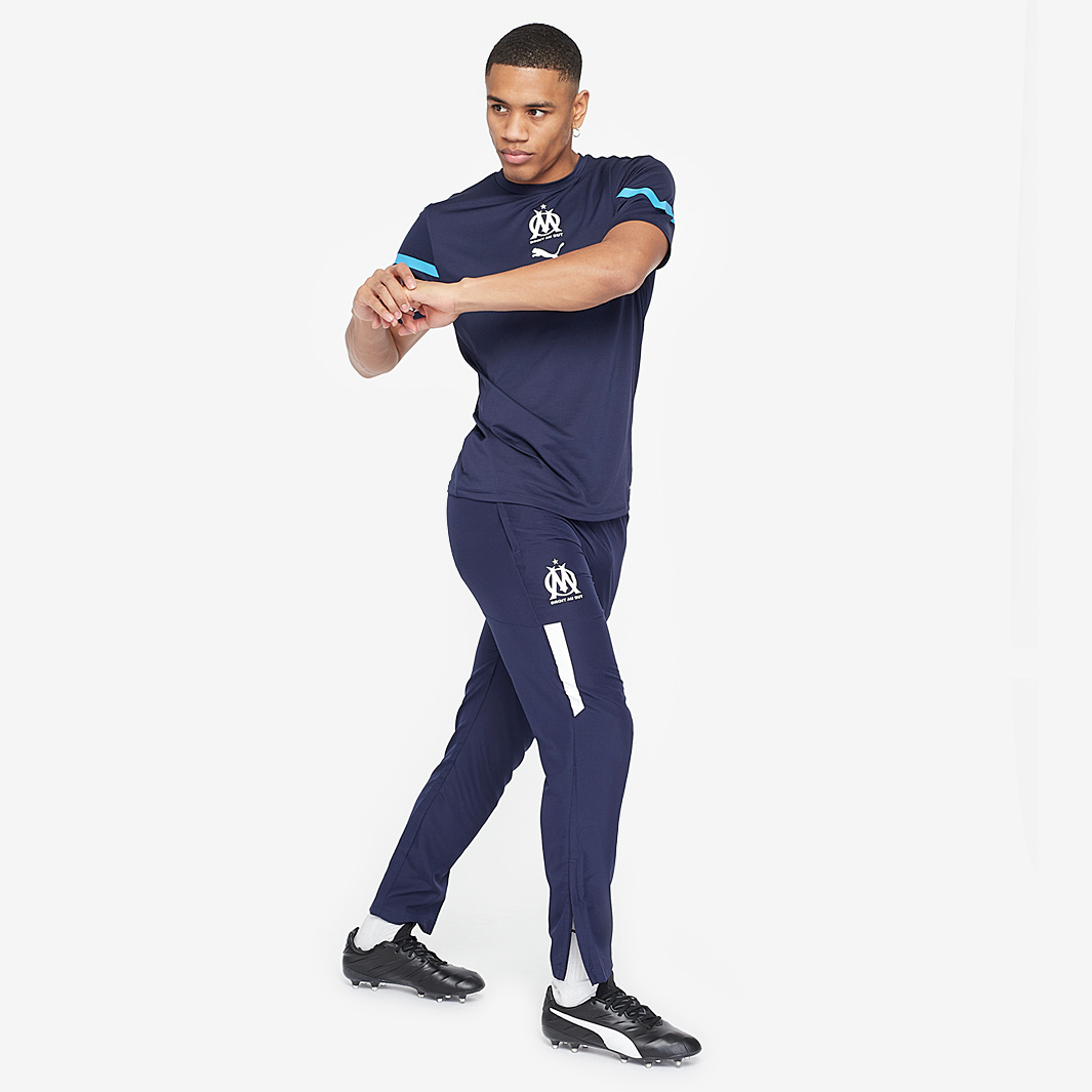 Puma Olympique Marseille 21/22 Pre Match Woven Hose - Peacoat / Blau ...