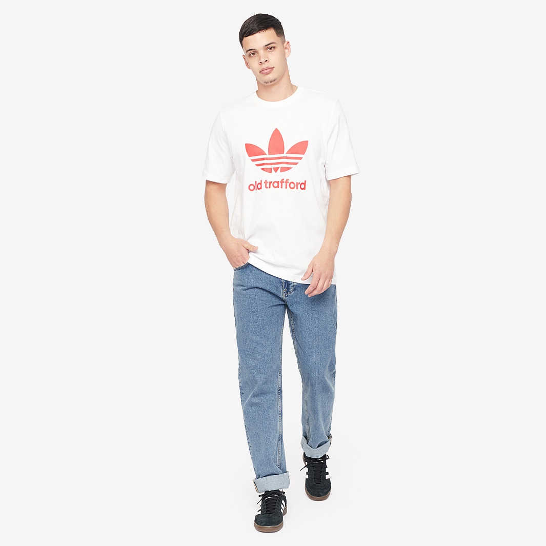 adidas Originals Manchester United Old Trafford Trefoil Tee - White ...