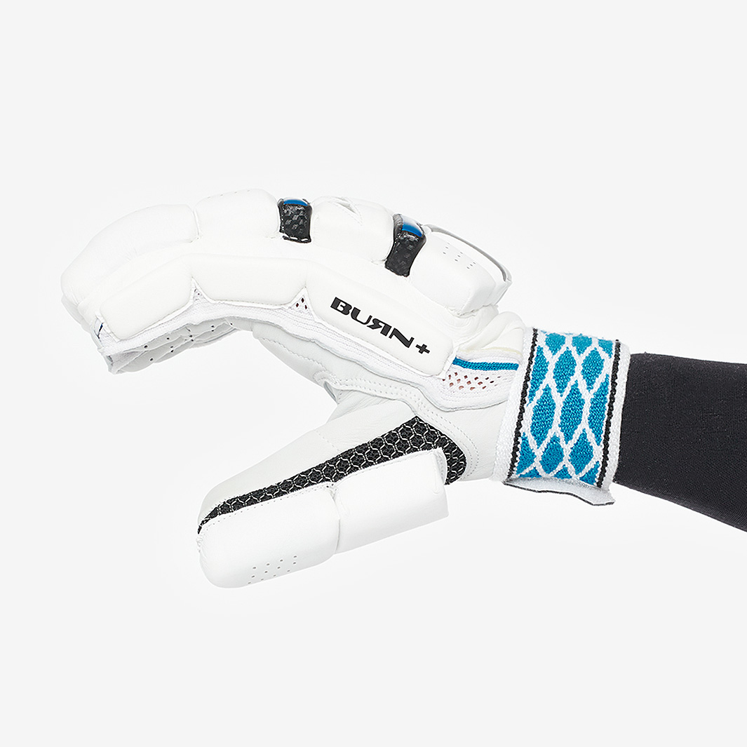 New Balance Burn+ RH Batting Gloves - White/Blue/Silver - Batting ...