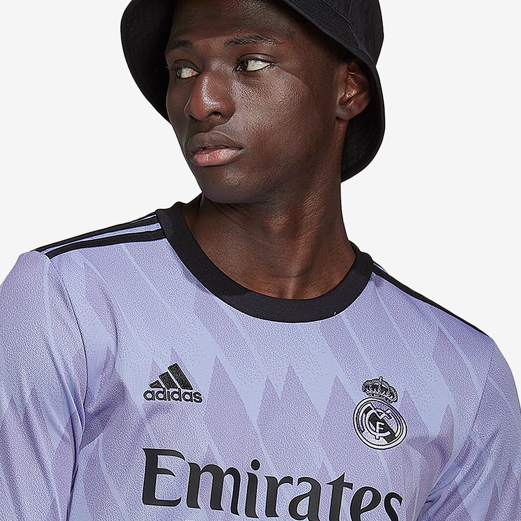 adidas Real Madrid 22/23 Away LS Shirt - Light Purple - Mens Replica ...