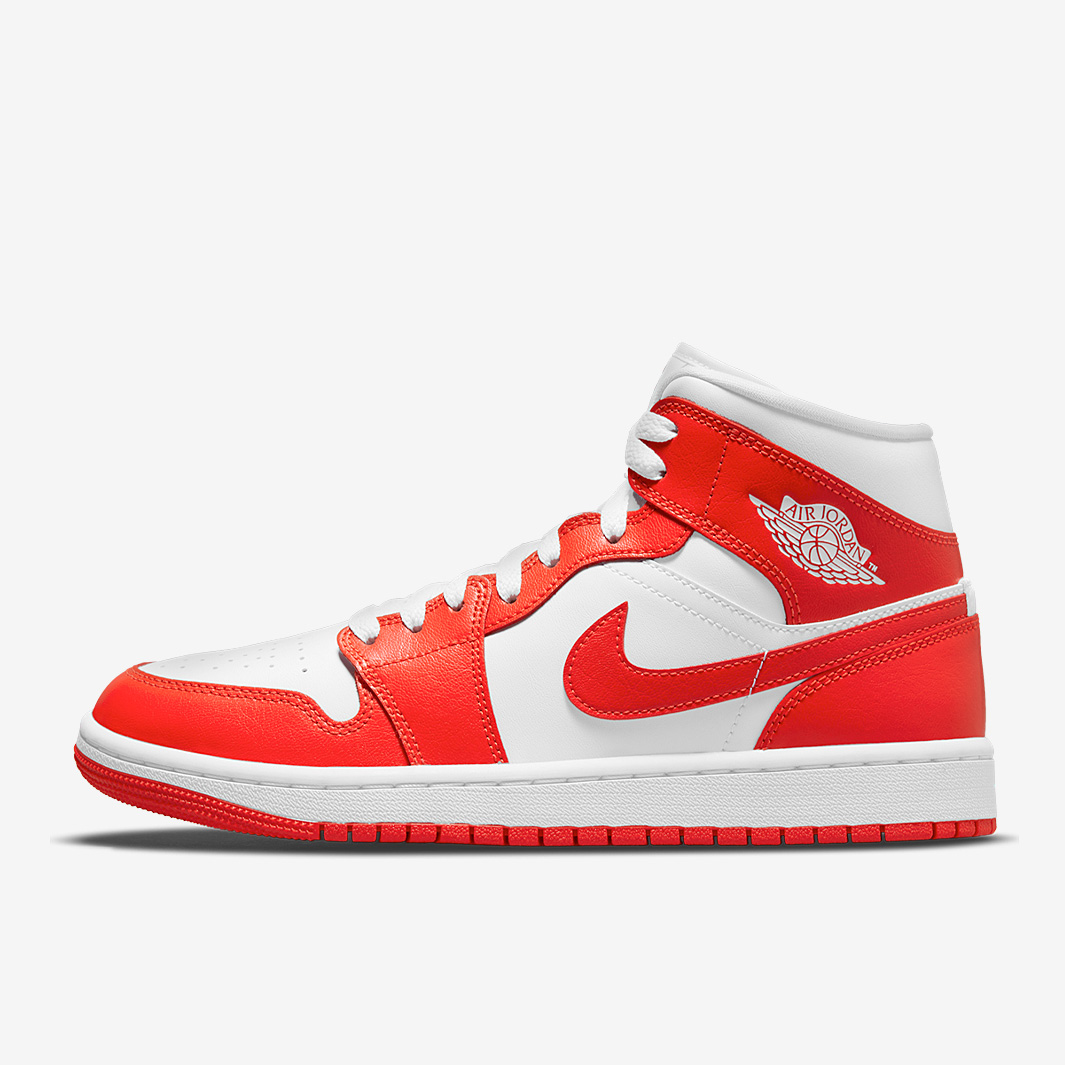 Air Jordan 1 Mid Rojo Habanero para mujer - Blanco/Habanero Rojo/Blanco ...