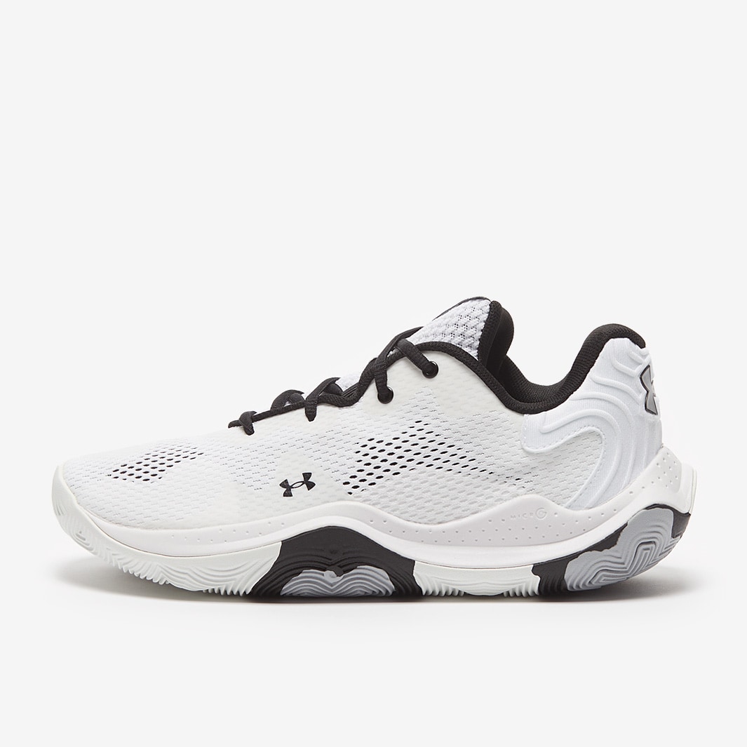 Under Armour Spawn 4 - White/White/Metallic Silver - Mens Shoes | Pro ...