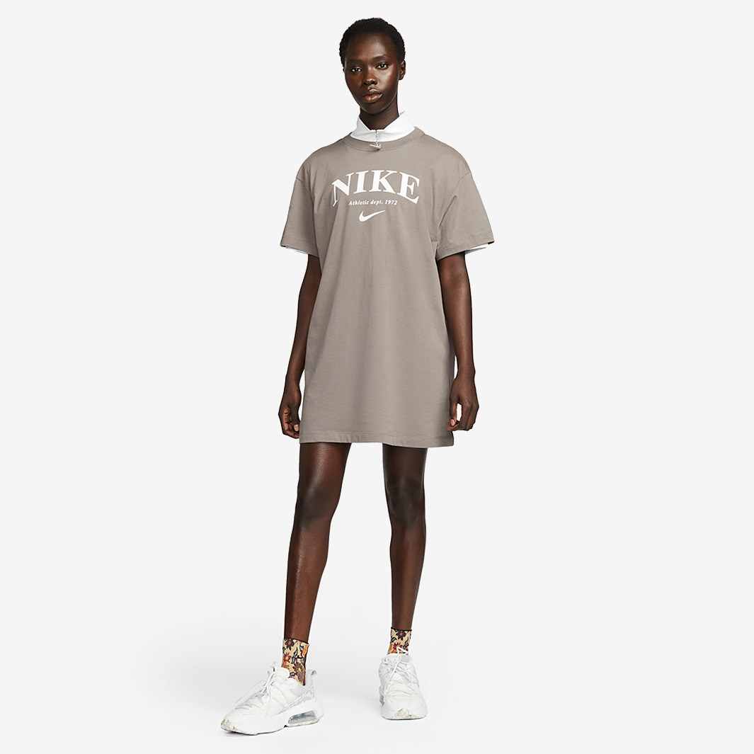 Nike Sportswear Womens Short-Sleeve Graphic Dress - Cave Stone/White ...