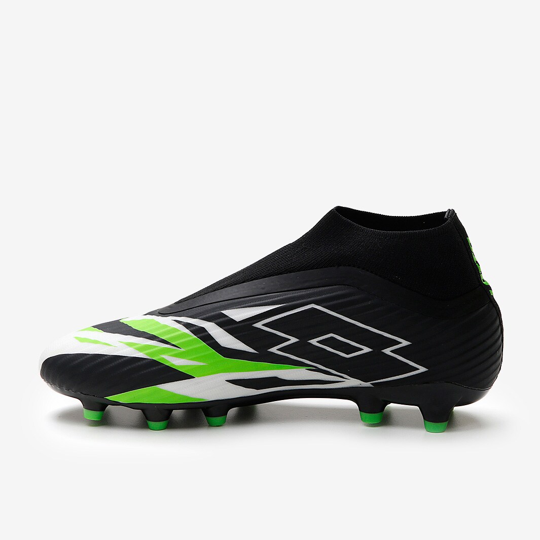 Lotto Solista 300 VI Gravity FG - Black/White/Spring Green - Mens Boots