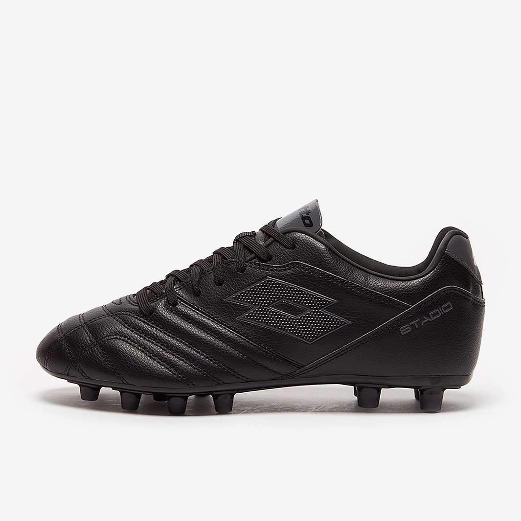 Lotto Stadio 300 III FG - Black/Asphalt - Mens Boots | Pro:Direct Soccer