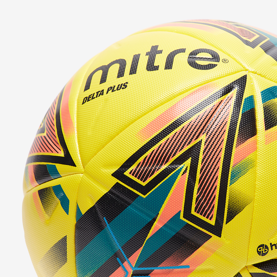 Mitre Delta Plus Football - Yellow/Black/Dark Orange/Dark Green ...