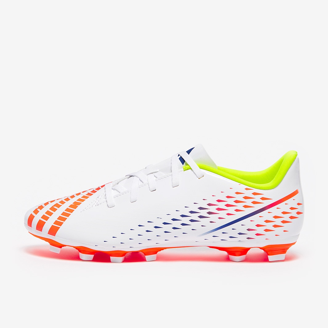 adidas Predator Edge.4 FxG - White/Solar Yellow/Power Blue - Mens Boots ...