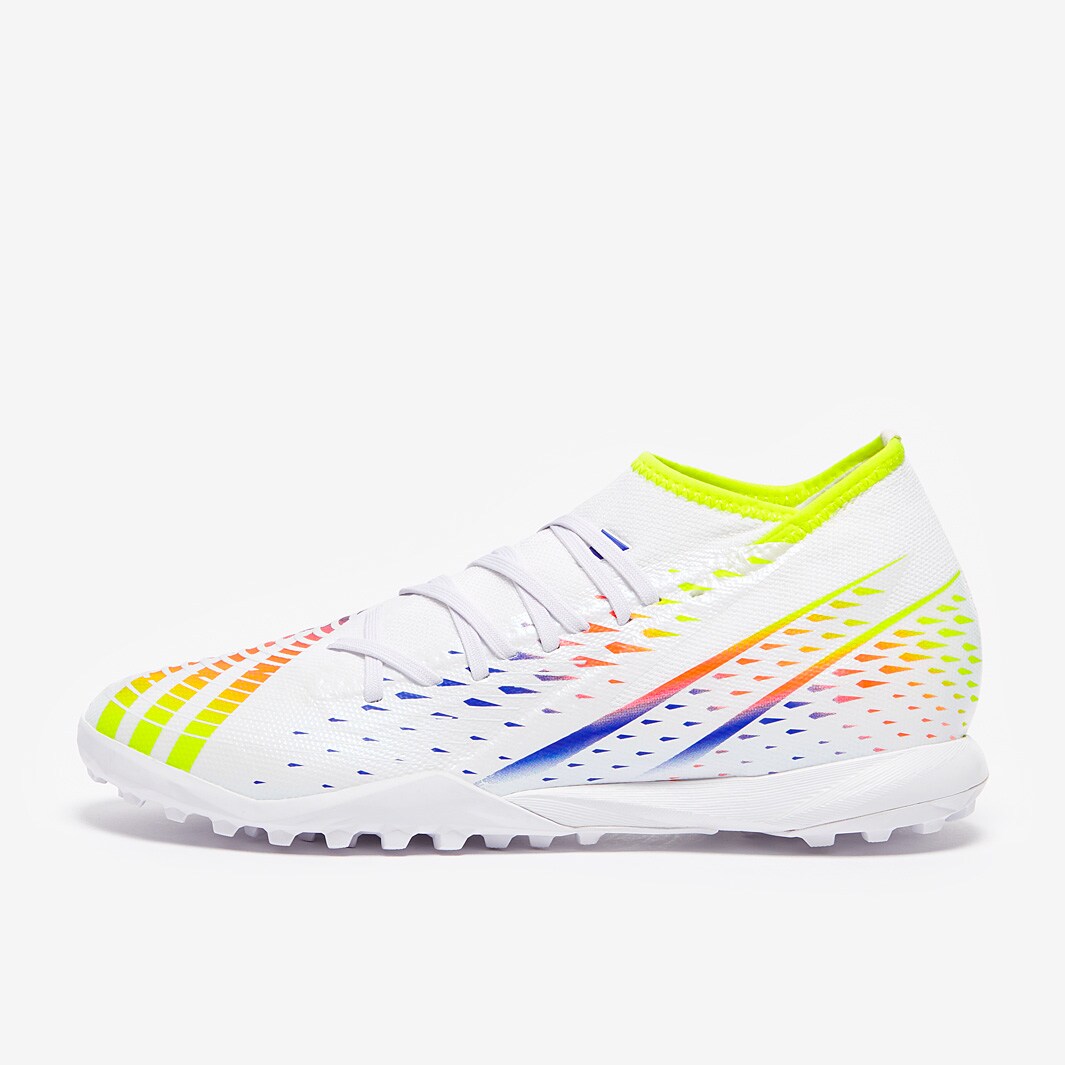 adidas Predator Edge.3 TF - White/Solar Yellow/Power Blue - Mens Boots