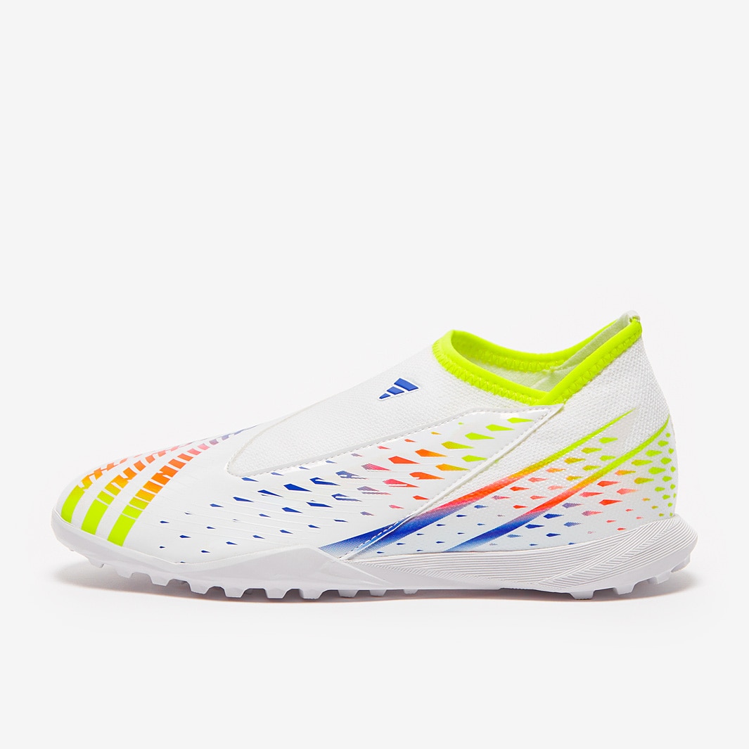 adidas Kids Predator Edge.3 Laceless TF - White/Solar Yellow/Power Blue ...