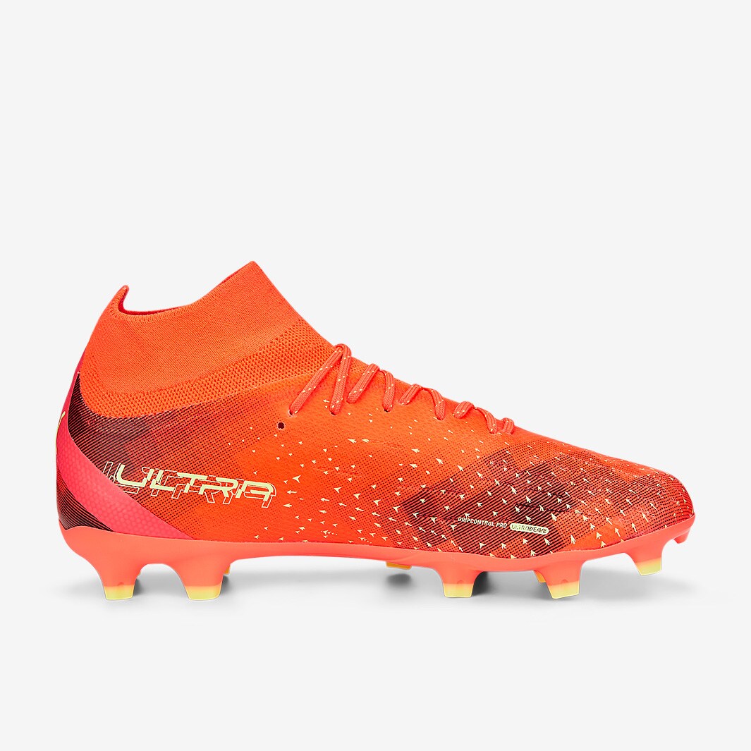 Puma Ultra Pro FG/AG - Fiery Coral/Fizzy Light/Puma Black - Mens Boots ...