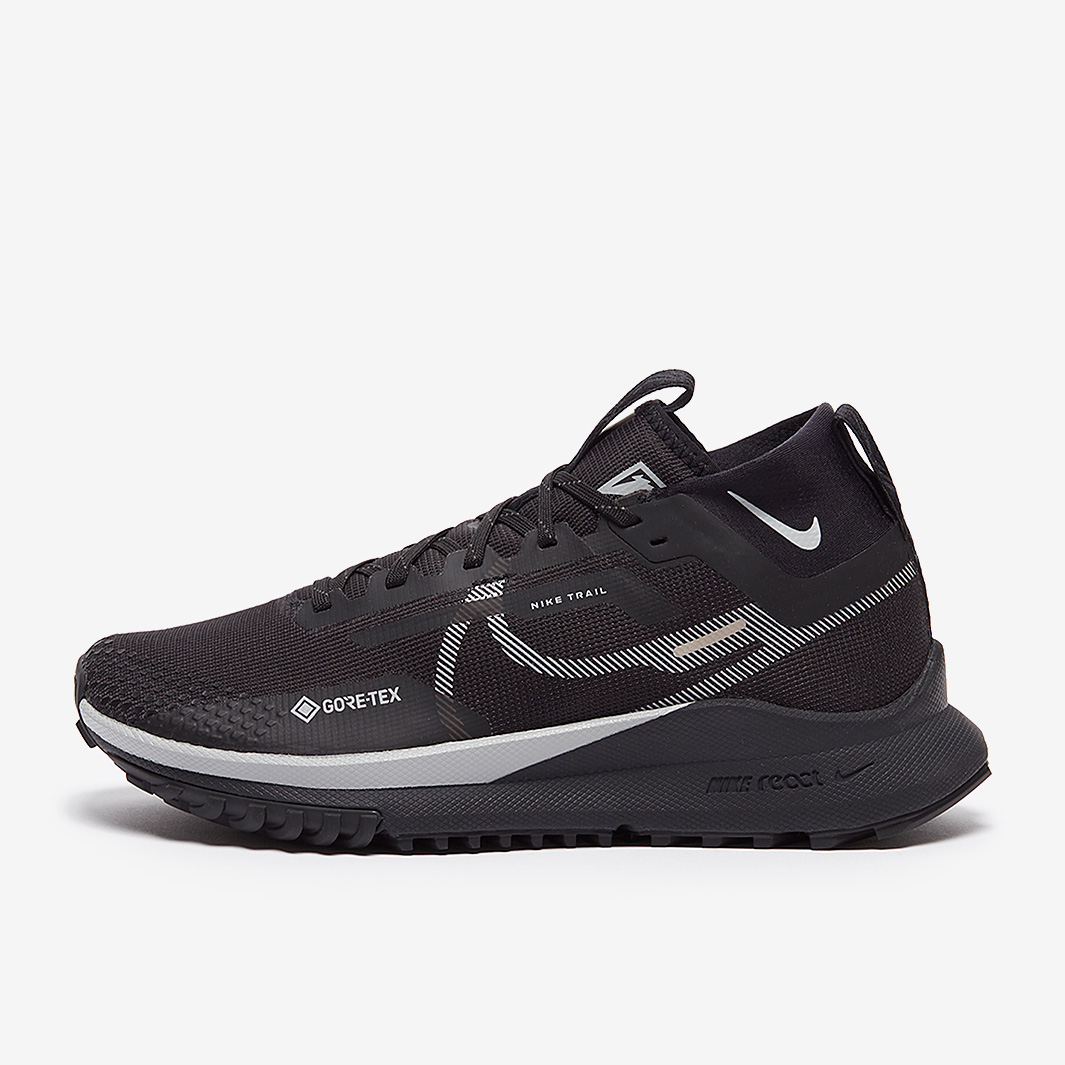 Nike Womens React Pegasus Trail 4 GORE-TEX - Black/Wolf Grey-Reflective ...