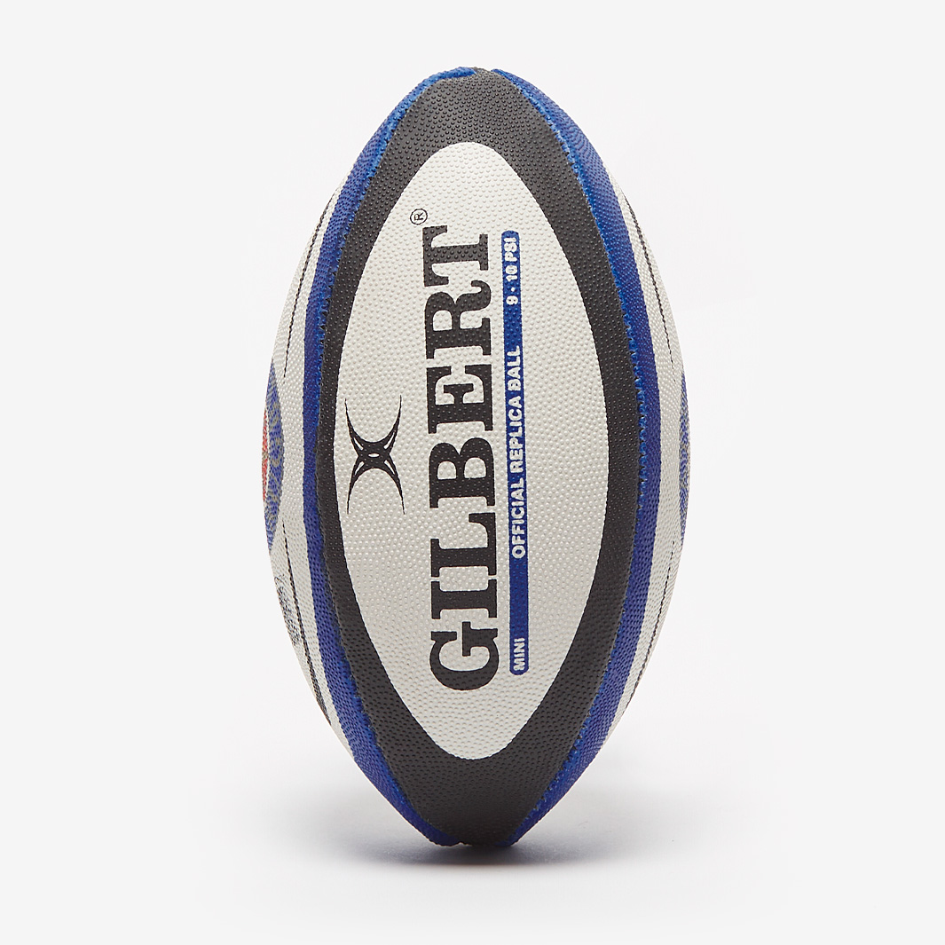Gilbert Bath Mini Replica Ball - White/Blue - Rugby Balls