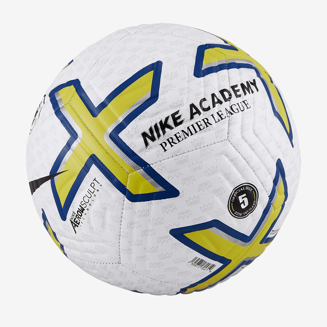 Nike Premier League Academy Football - White/Yellow Strike/Blue/Black ...
